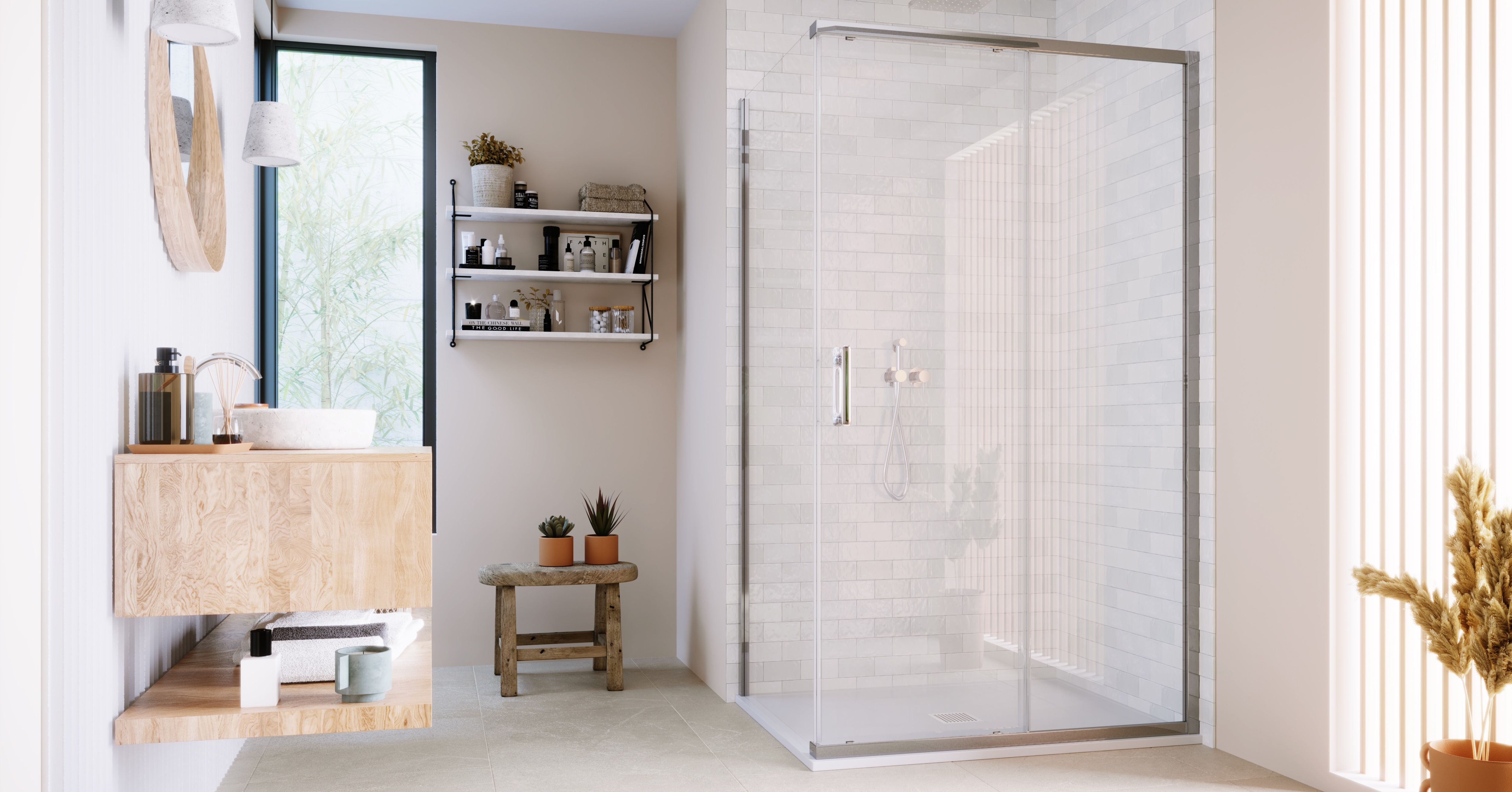 ILI Slider Door with Frameless Side Panel
